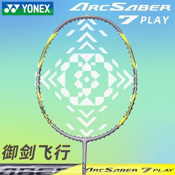 Yonex Arcsaber 7 Play Badminton Racquet 4UG6 Grey/Yellow (All Set) – BadmintonMart