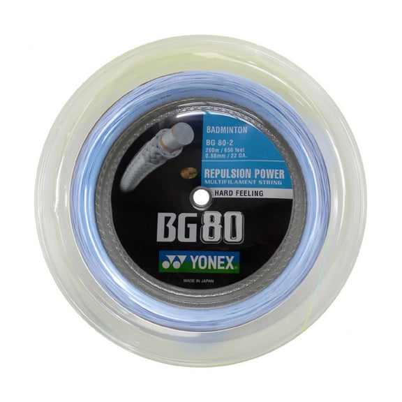 Yonex BG 80 Badminton String Sky Blue 200M – Badminton Mart